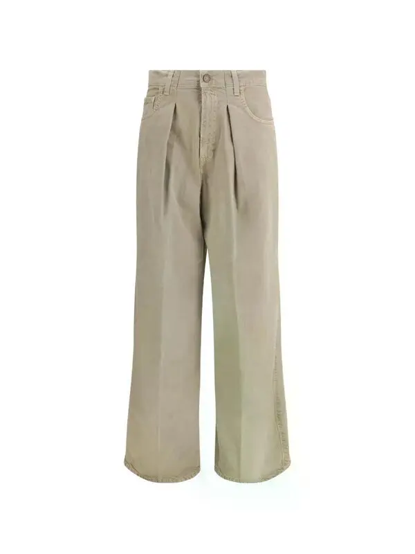 HAIKURE Pleated Wide-leg Jeans - Neutrals