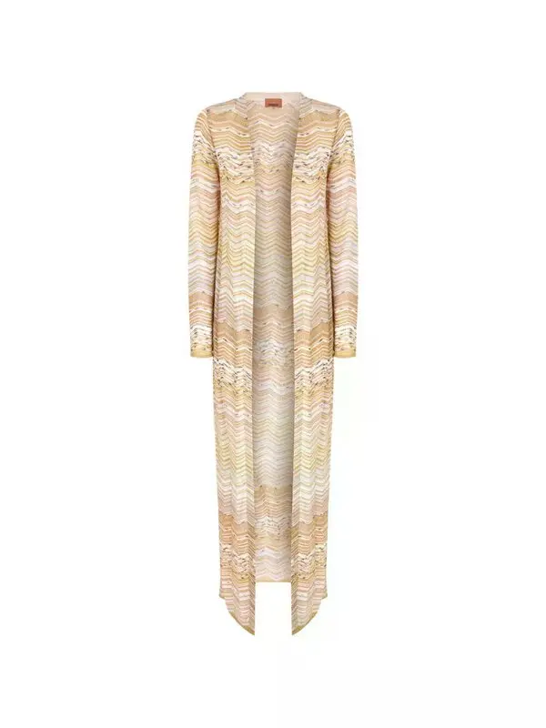 Missoni Zigzag Pattern Long Cardigan - Neutrals