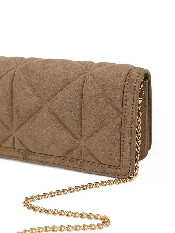 Moschino Quilted Cross Body Bag With Heart Motif - Neutrals