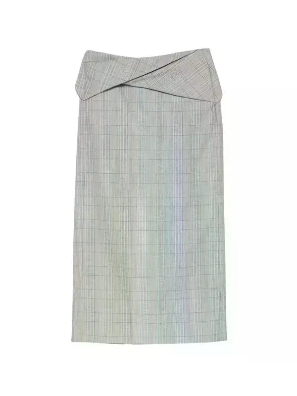 Victoria Beckham Checked Wrap Skirt