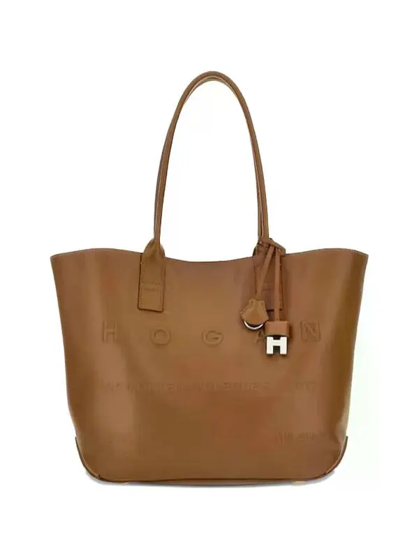 Hogan Address Leather Tote - Brown