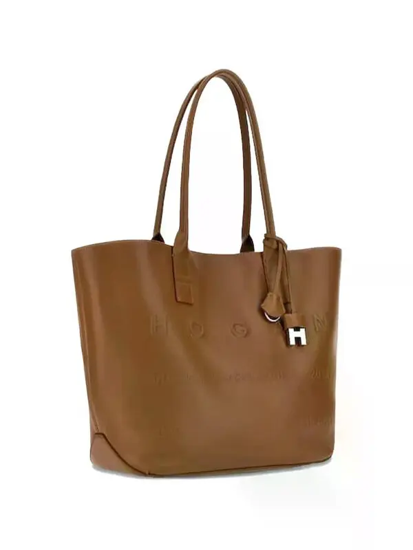 Hogan Address Leather Tote - Brown