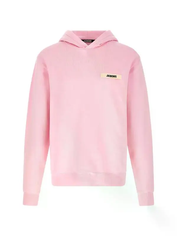 Jacquemus Logo-patch Dropped-shoulder Hoodie - Pink
