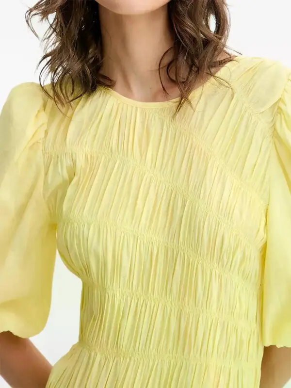 NEVER FULLY DRESSED Nara Shirred Asymmetric Maxi Dress