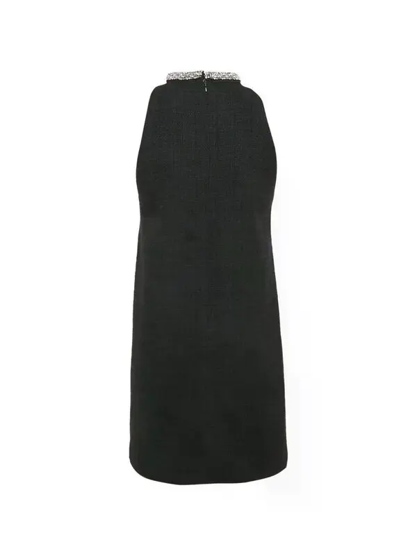 Sandro Tweed Mini Dress With Crystal Embellishments - Black