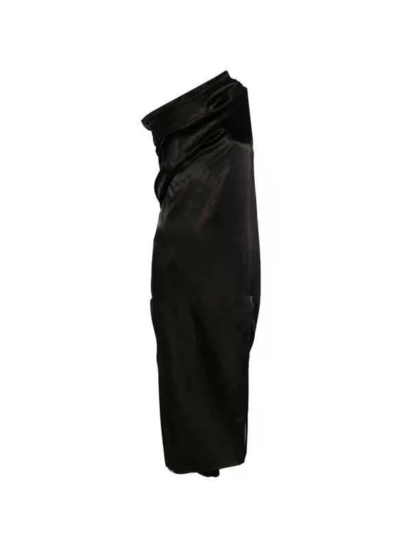 Rick Owens Athena Arrowhead One-shoulder Midi Dress - Black