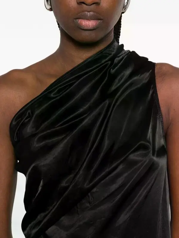 Rick Owens Athena Arrowhead One-shoulder Midi Dress - Black