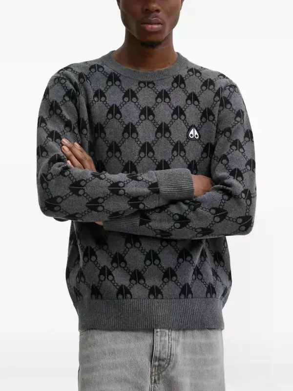 Moose Knuckles Logo Knit Sweater