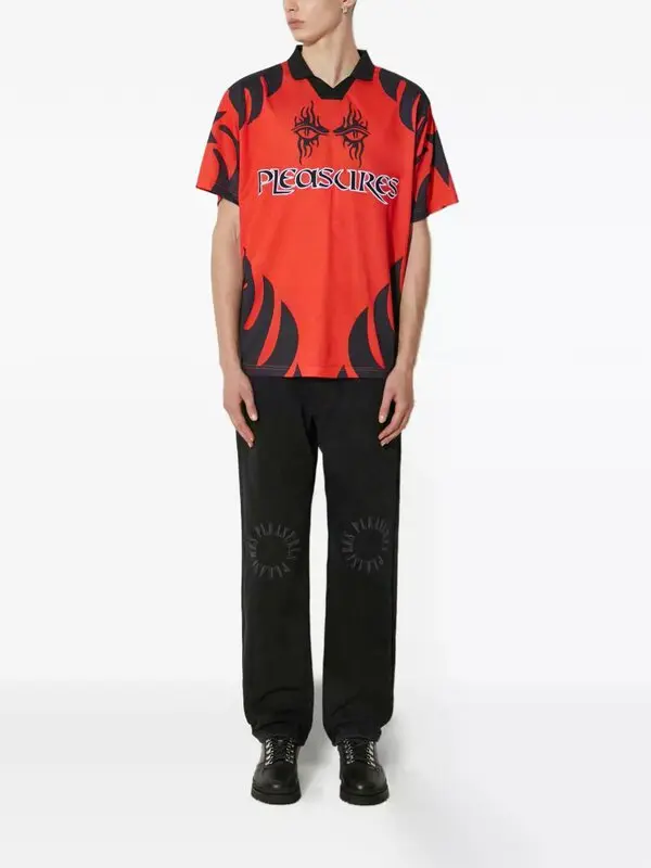 PLEASURES Logo-print Polo Shirt