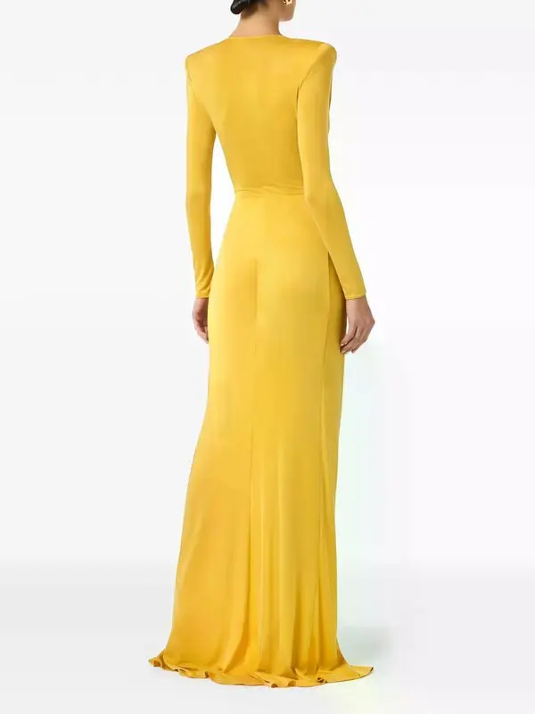 Elisabetta Franchi Twisted Long-sleeve Maxi Dress