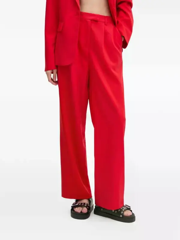 NEVER FULLY DRESSED Pleated Wide-leg Trousers