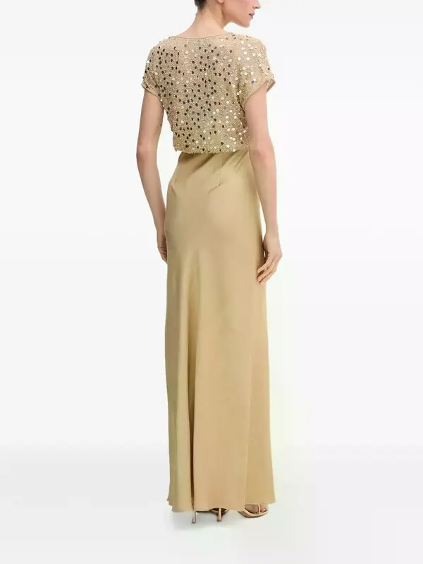 NEVER FULLY DRESSED Sequin V-neck Maxi Dress