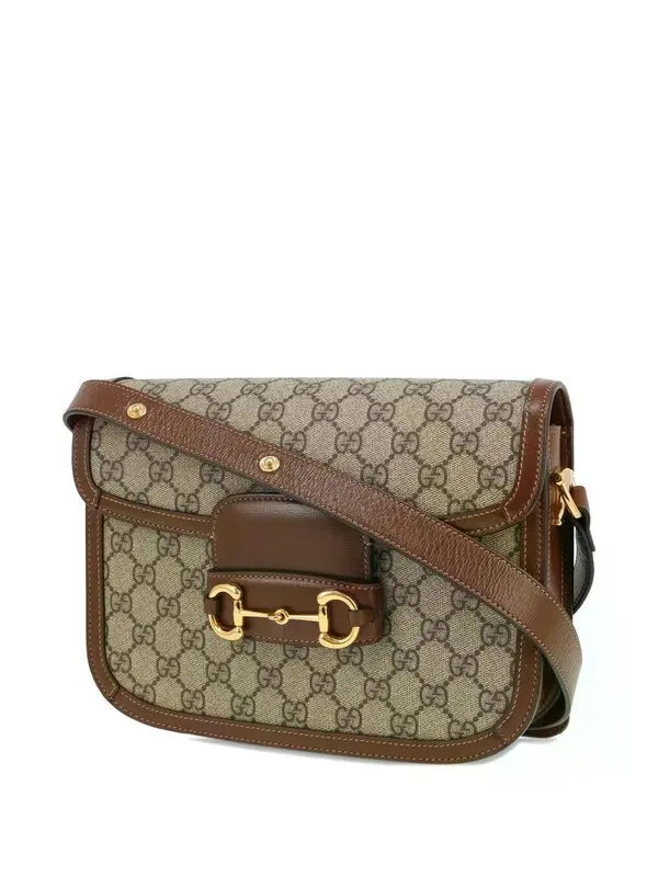 Gucci 1955 Horsebit Monogram Shoulder Bag - Neutrals
