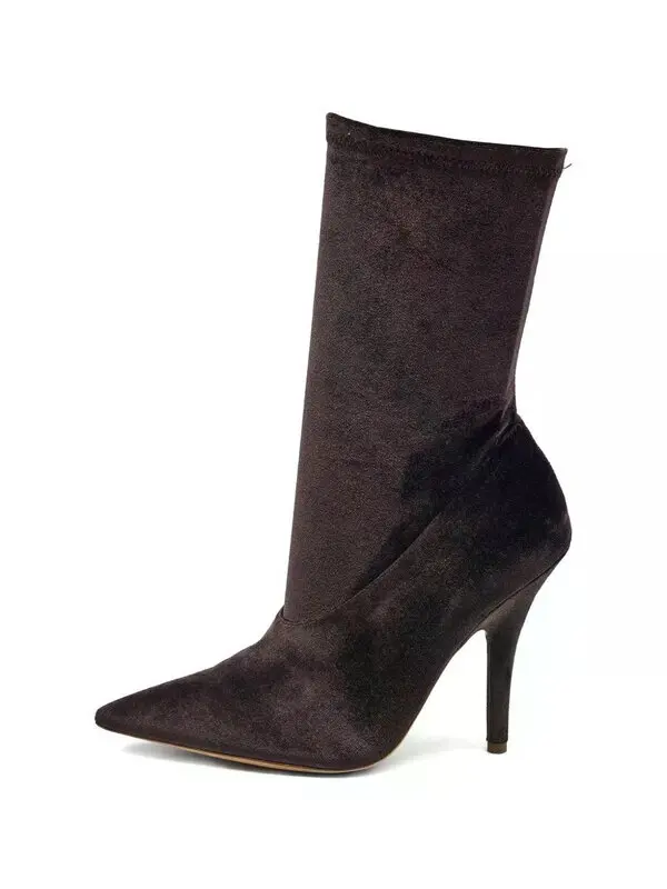 ADIDAS X YEEZY Velvet Pointed Toe Stiletto Heel Boots