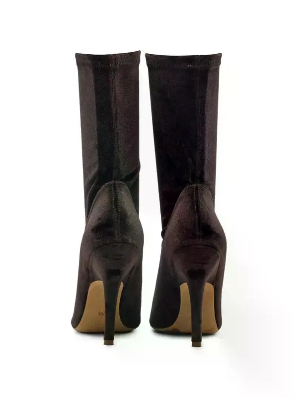 ADIDAS X YEEZY Velvet Pointed Toe Stiletto Heel Boots