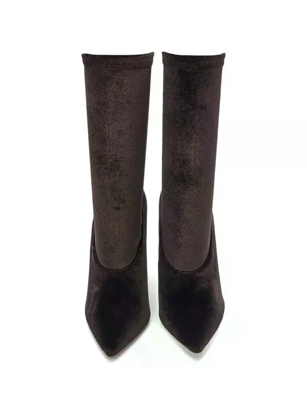 ADIDAS X YEEZY Velvet Pointed Toe Stiletto Heel Boots