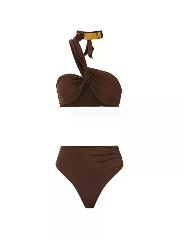Elisabetta Franchi Tie Jewel Bikini - Brown