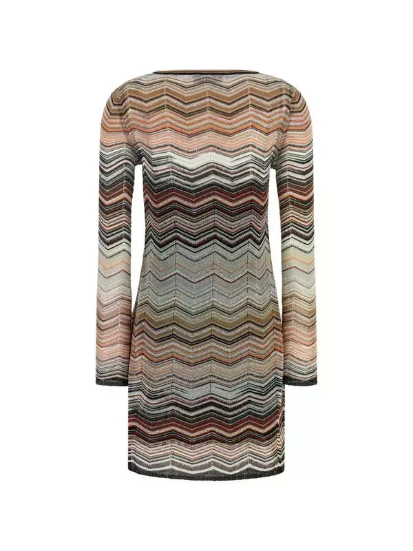 Missoni Chevron Sequin Appliqué Mini Dress - Neutrals