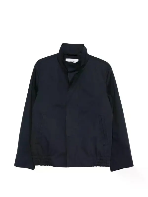 LARDINI Elasticated Hem Bomber Jacket - Blue