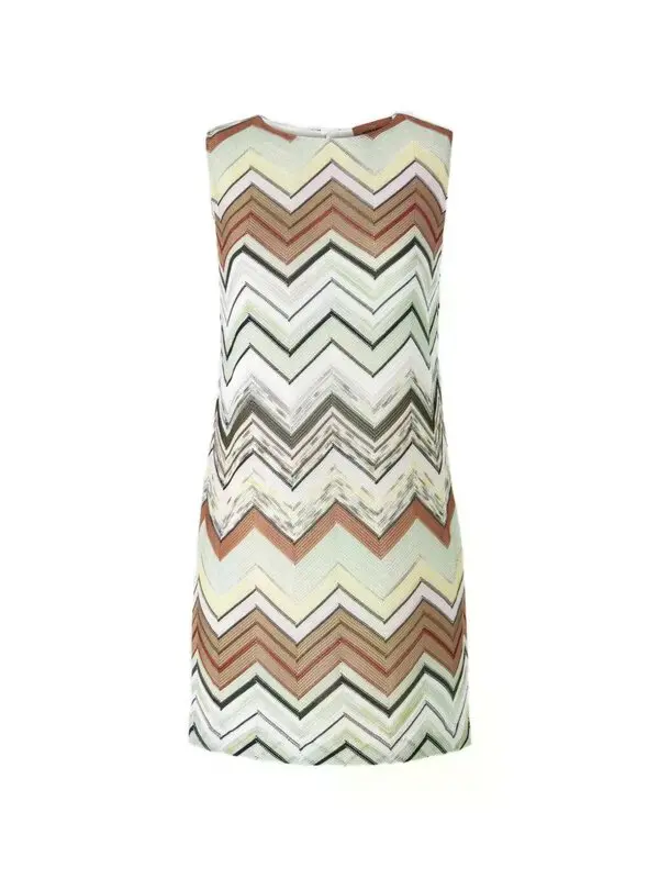 Missoni Zigzag-pattern Sleeveless Mini Dress - Green