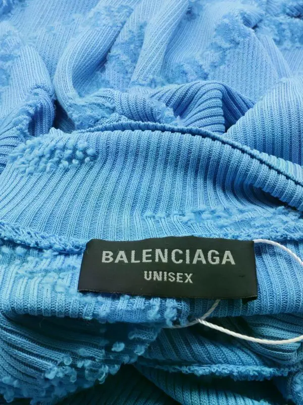 Balenciaga Devoré Logo Ribbed Top