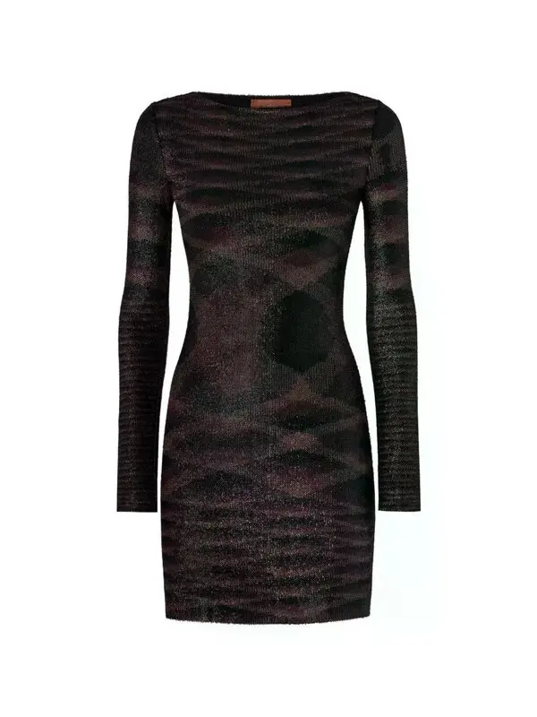 Missoni Long-sleeve Textured Mini Dress - Brown