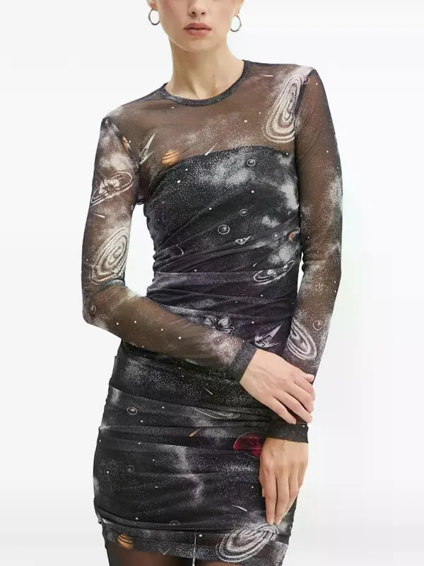 Moschino Graphic Print Long Sleeve Dress