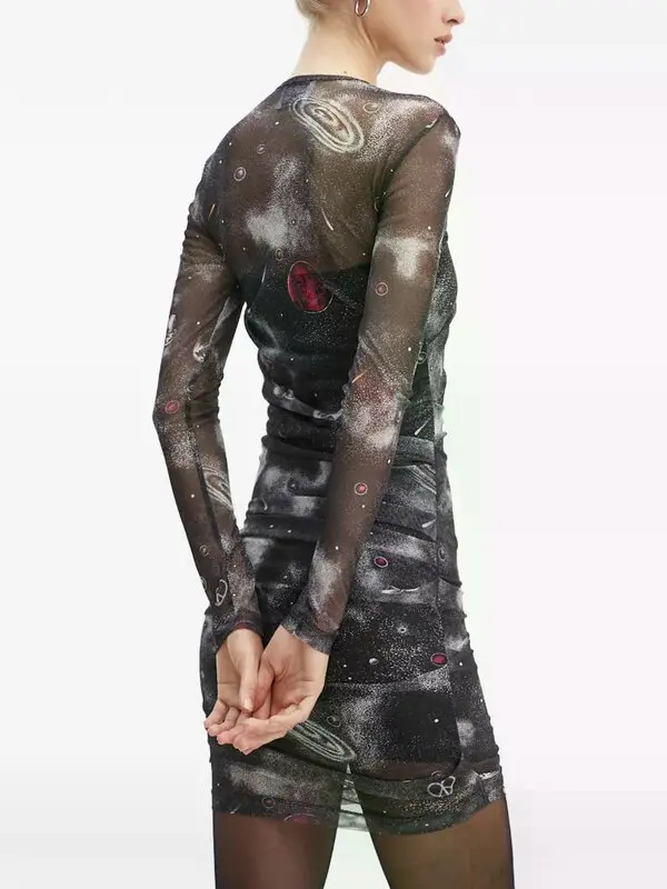 Moschino Graphic Print Long Sleeve Dress