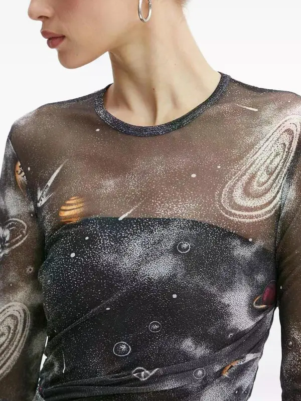 Moschino Graphic Print Long Sleeve Dress