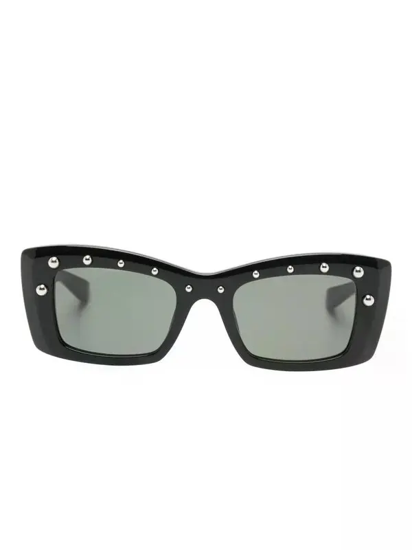 Alexander McQueen Studded Rectangle-frame Sunglasses - Black