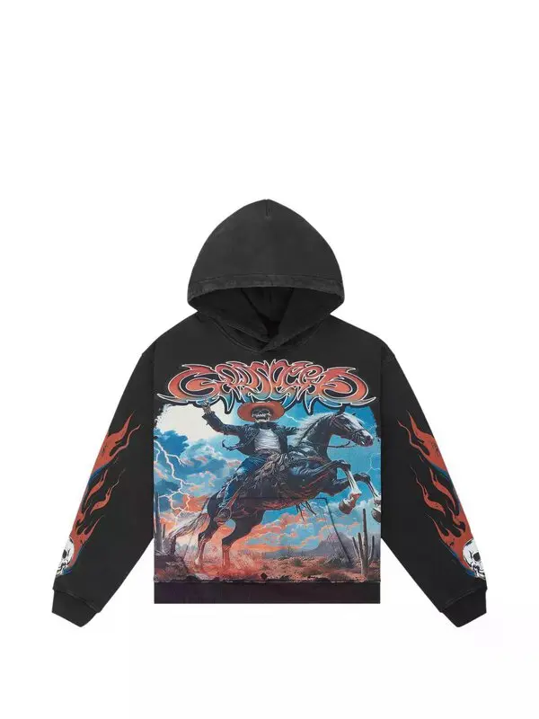 GODSPEED Graphic Print Hoodie - Black
