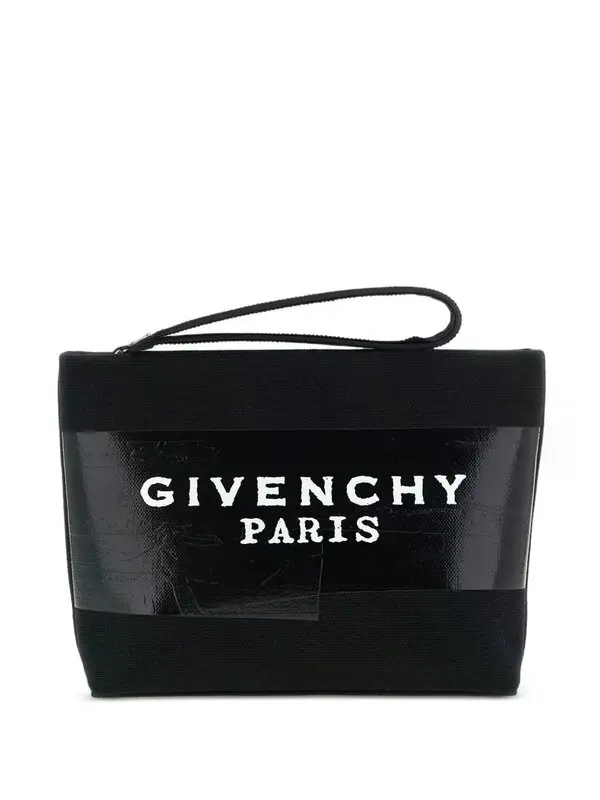 Givenchy Tape Print Small Clutch - Black