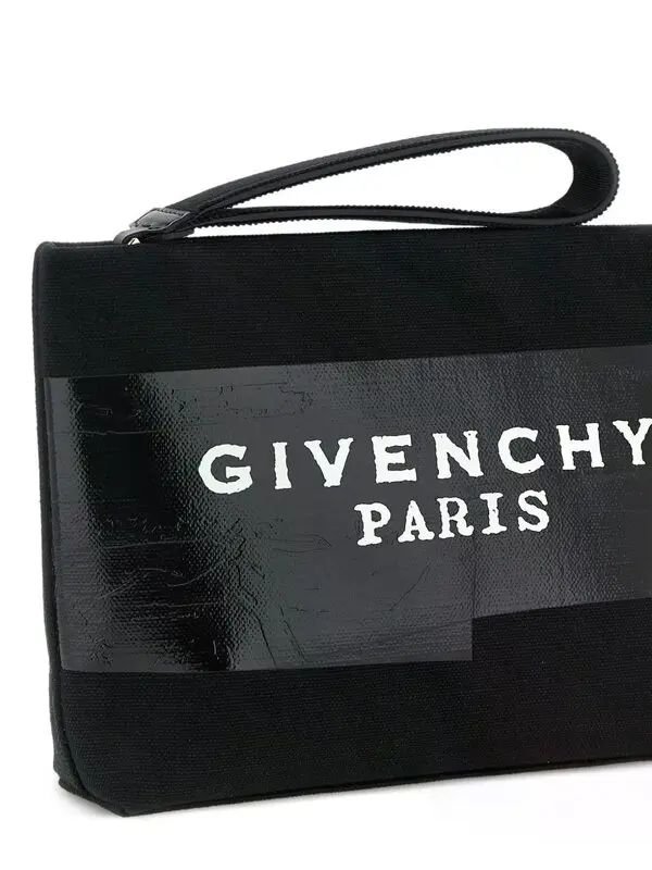Givenchy Tape Print Small Clutch - Black