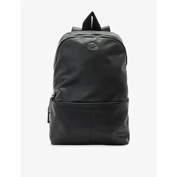 ALLSAINTS Finn Brand-embossed Leather Backpack - Black