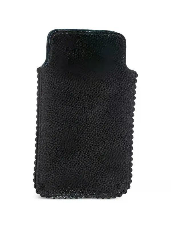 Furla Scalloped Leather Phone Case - Black