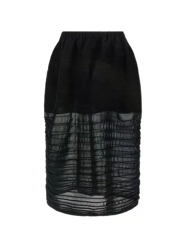 Issey Miyake Contrasting Knit Midi Skirt
