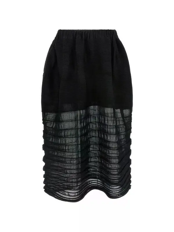 Issey Miyake Contrasting Knit Midi Skirt
