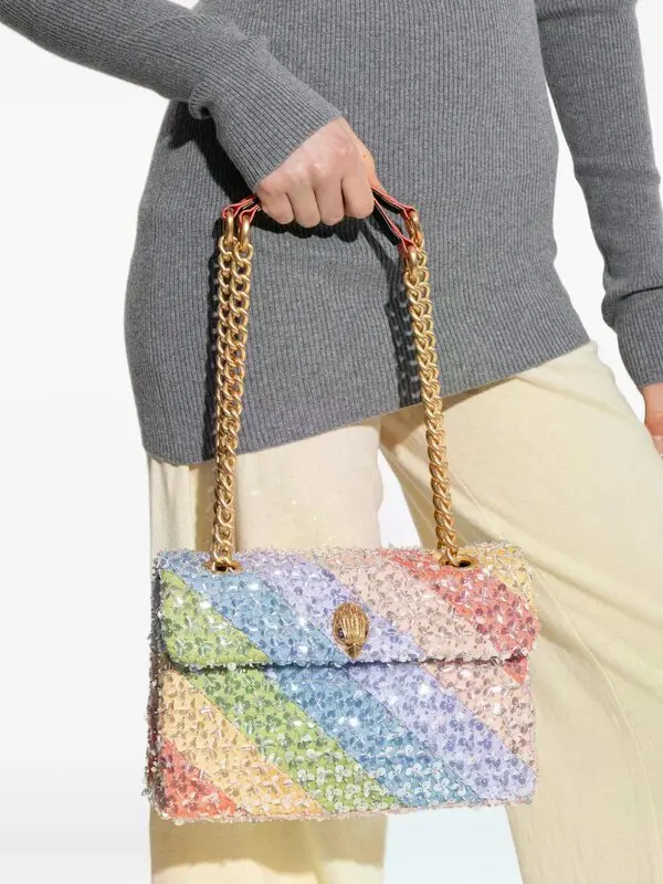 Kurt Geiger Kensington Sequin-embellished Shoulder Bag - Blue