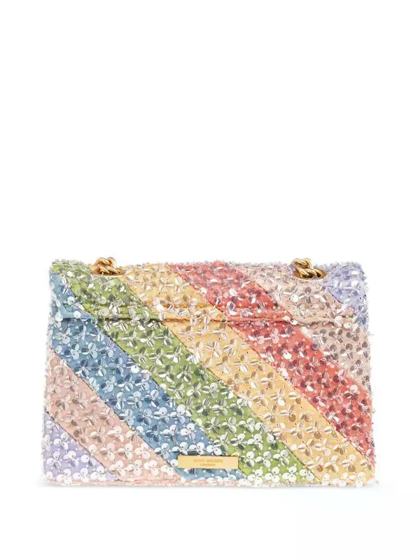Kurt Geiger Kensington Sequin-embellished Shoulder Bag - Blue