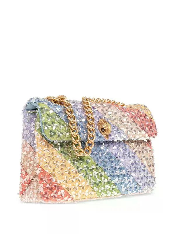 Kurt Geiger Kensington Sequin-embellished Shoulder Bag - Blue