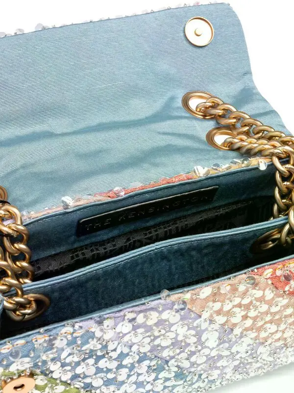 Kurt Geiger Kensington Sequin-embellished Shoulder Bag - Blue
