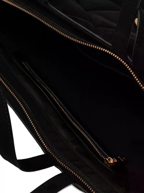 Moschino Quilted Tote Bag With Logo - Black