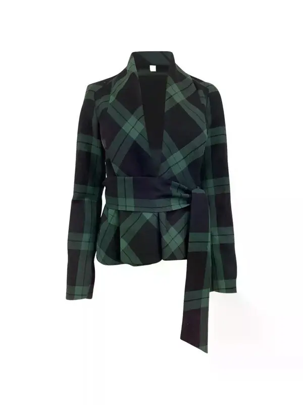 Diane Von Furstenberg Checked Belted Jacket