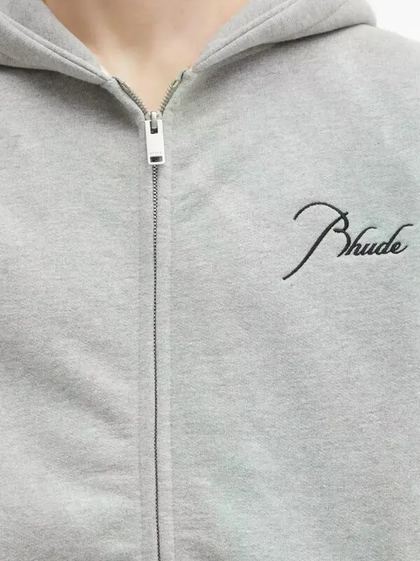 Rhude Logo-embroidered Zip Hoodie
