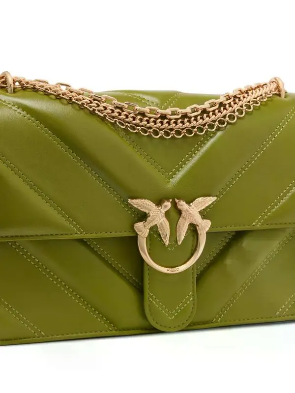 Pinko Medium Love Bag One Chevron Shoulder Bag - Green