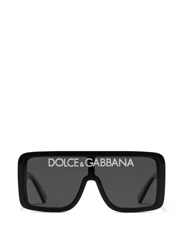 Dolce & Gabbana Logo Rectangle Sunglasses - Black