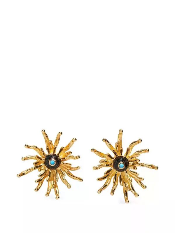 LIZZIE FORTUNATO Cactus Flower Earrings - Gold