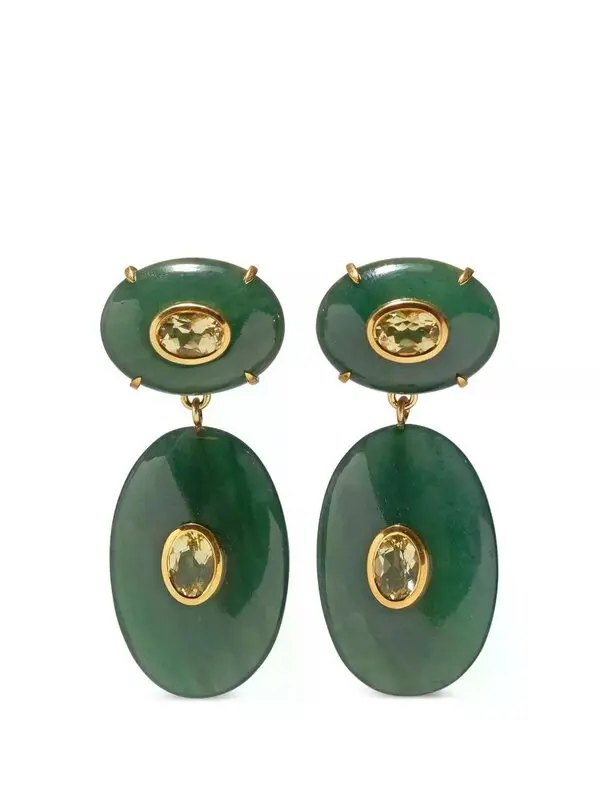 LIZZIE FORTUNATO Jade And Lemon Quartz Drop Earrings - Green