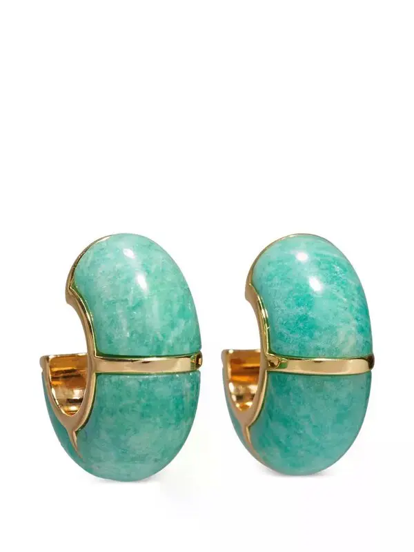 LIZZIE FORTUNATO Amazonite Hoop Earrings - Green