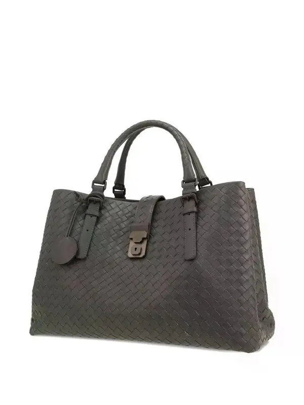 Bottega Veneta 2010s Roma Intrecciato Leather Tote Bag - Grey